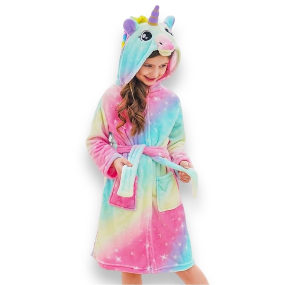 Pajamas | Girls Rainbow Star Unicorn Robe 34t Last One | Poshmark